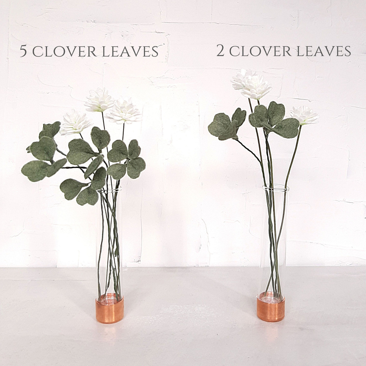 Mini Felt Clover Flower Bouquet - The Tsubaki