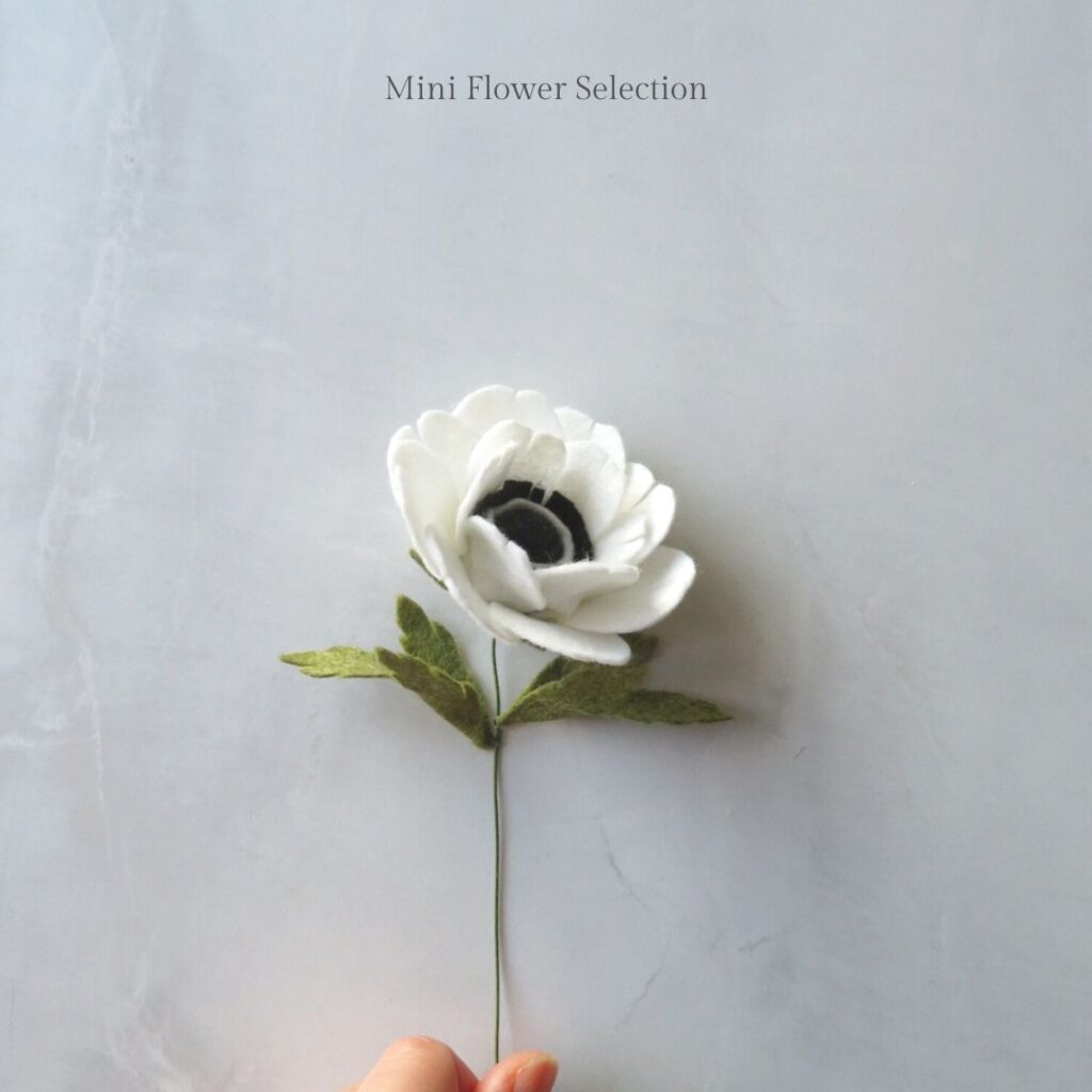 Mini Rose Felt Flower Single Stem - The Tsubaki