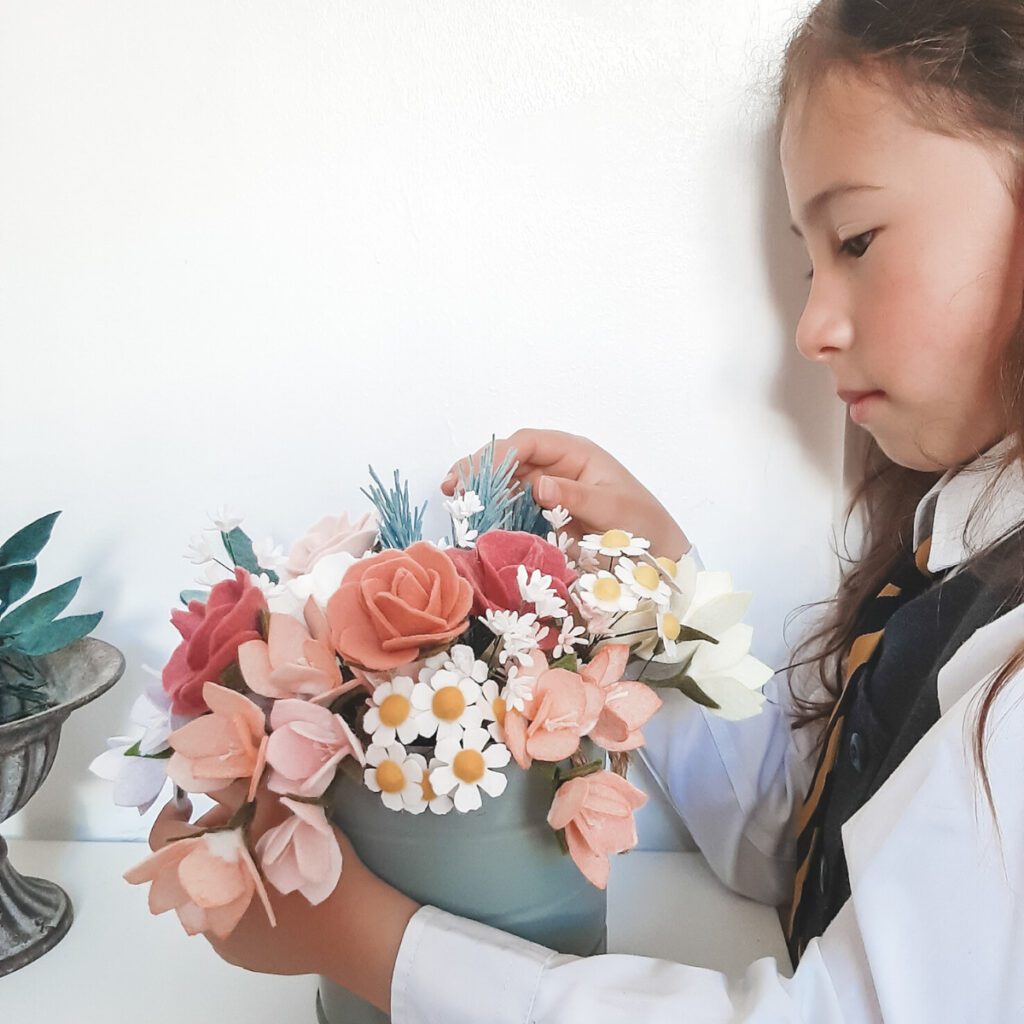 Mini Rose Felt Flower Single Stem - The Tsubaki