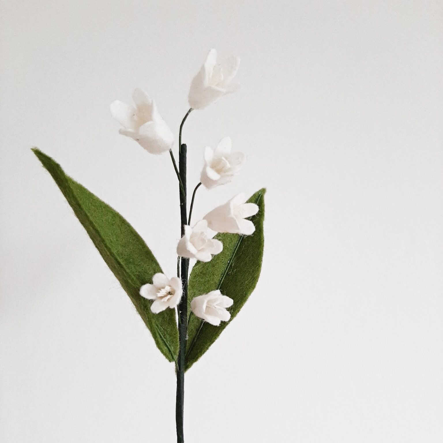 Felt Lily of the Valley single stem - The Tsubaki