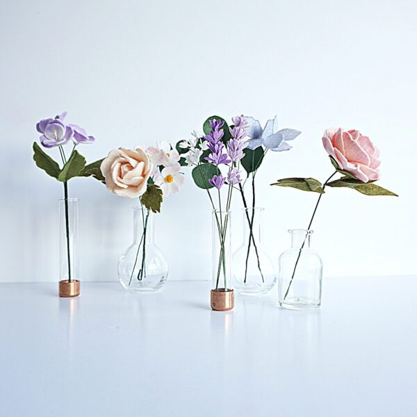 Clear Glass Vase For Mini Flower Selection - The Tsubaki