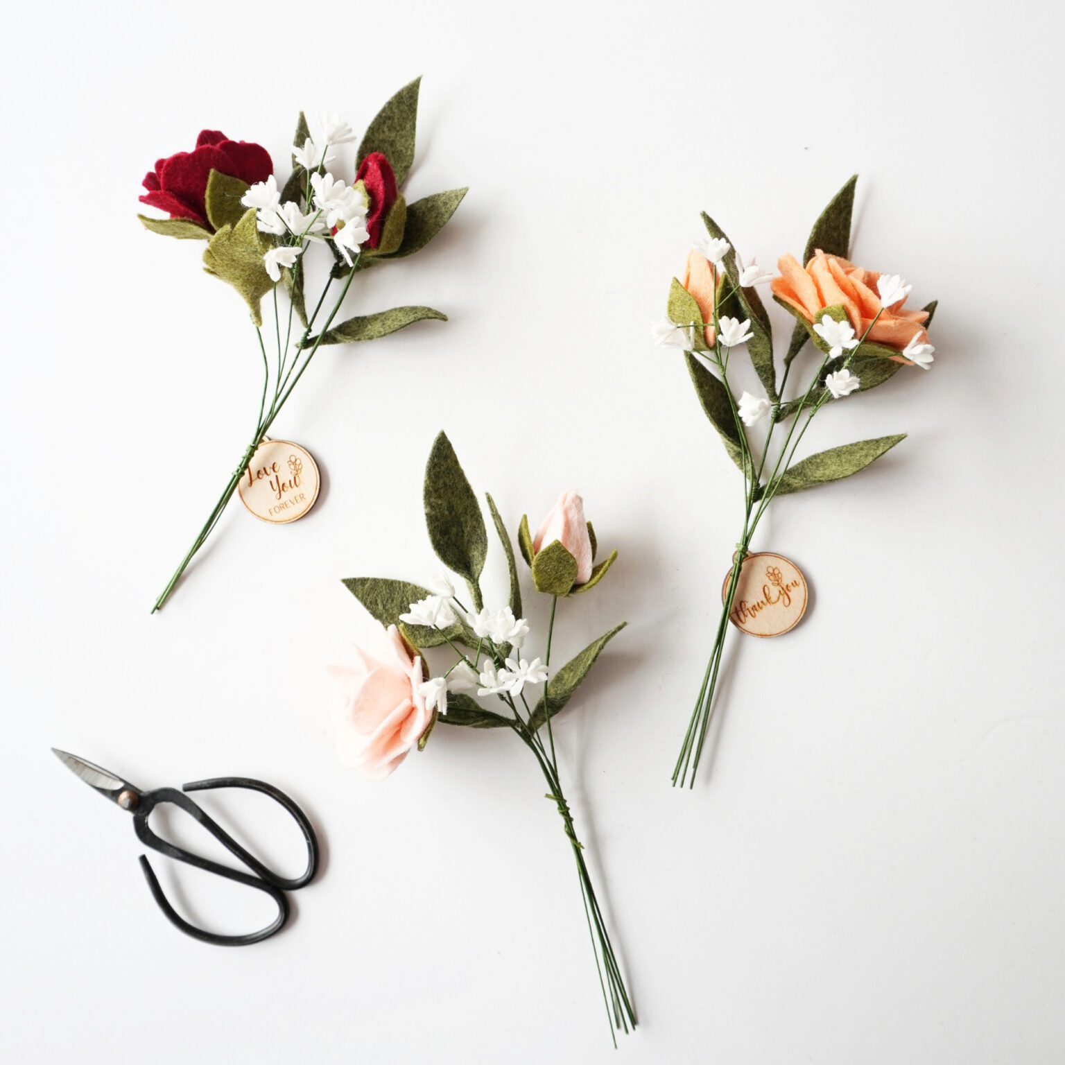 Felt Mini Forever Rose Bouquet - The Tsubaki