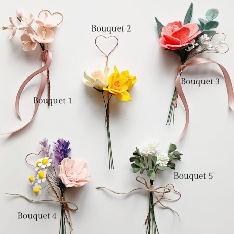 Felt mini flower card with Personalised Message - Gilda Display Font ...