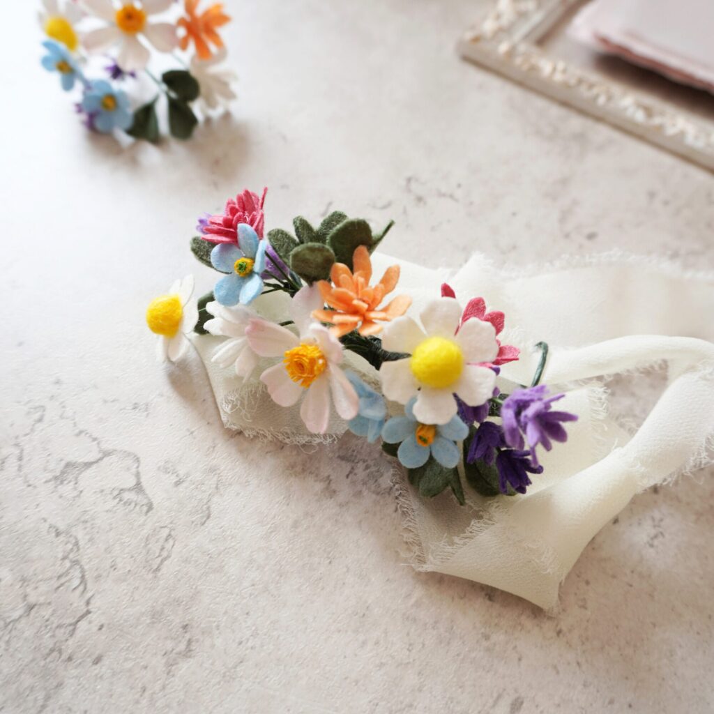 Felt Wildflower Corsage and Boutonniere Set - The Tsubaki
