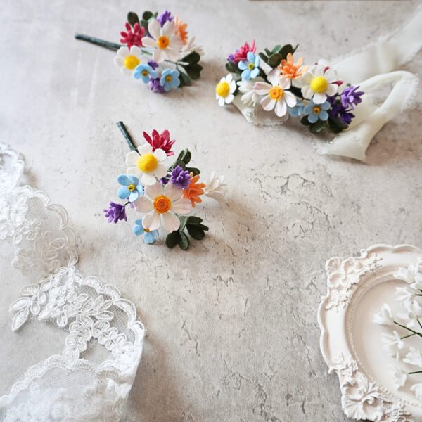 Felt Wildflower Corsage and Boutonniere Set - The Tsubaki